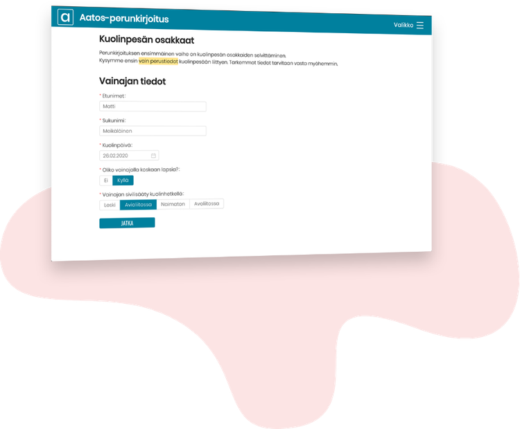 Perunkirjoitus ja perukirja | Valmiiksi helposti netissä | Aatos