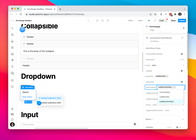 Plasmic - The visual builder for Ant