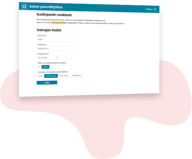 Perunkirjoitus ja perukirja | Valmiiksi helposti netissä | Aatos