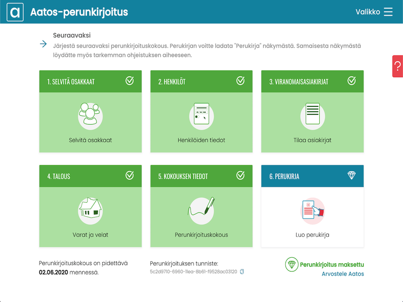 Perunkirjoitus ja perukirja | Valmiiksi helposti netissä | Aatos
