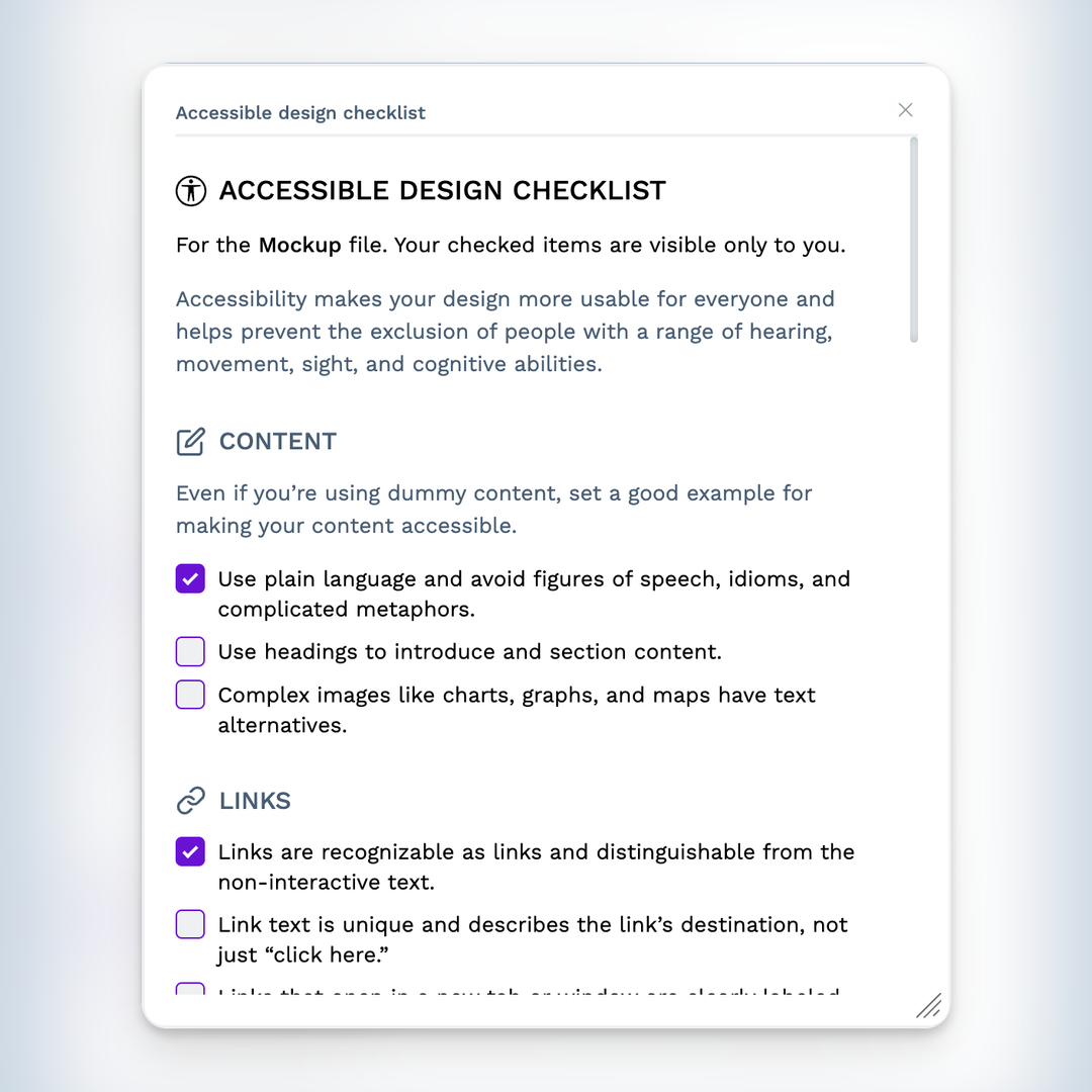 Penpot Plugin | Accessible Design Checklist