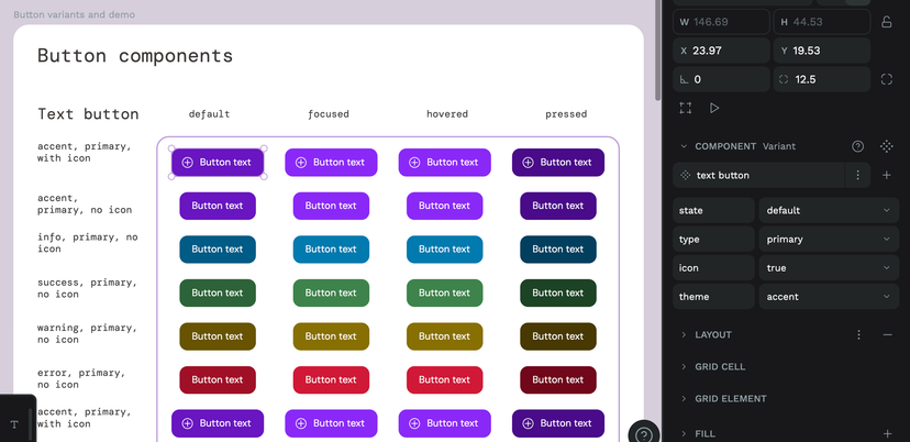 Penpot Libraries & Templates | Variant examples